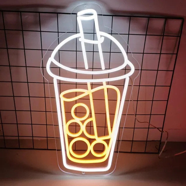 Bubble Tea Cup Neon Sign – LED Decor for Tea Shops & Cafes – Neon Signs UK